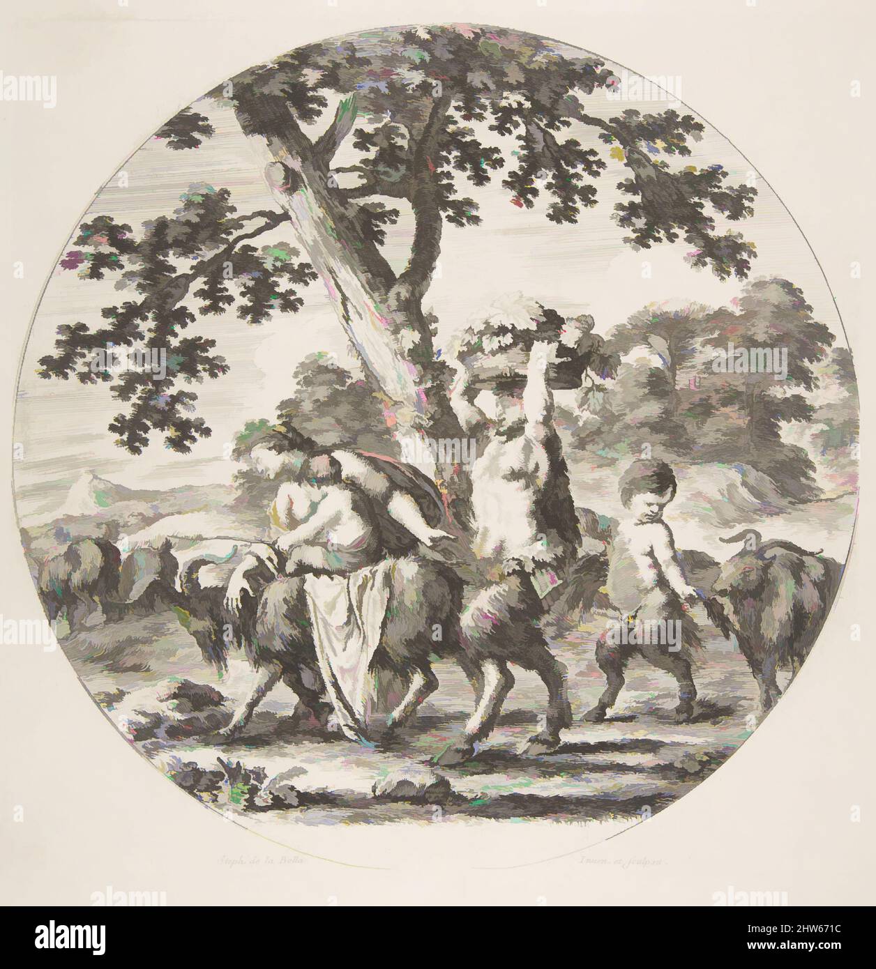 Art inspired by Satyr family walking towards the left with two goats ...