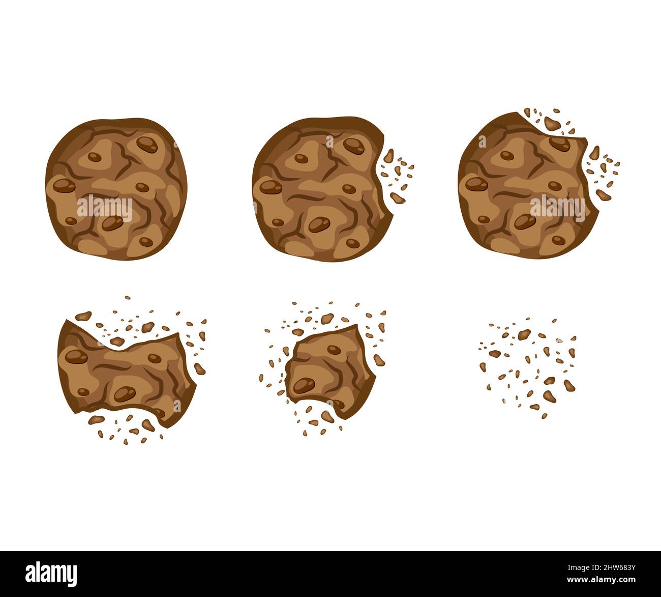 Set with bitten chocolate cookies vector Stock Vector Image & Art - Alamy