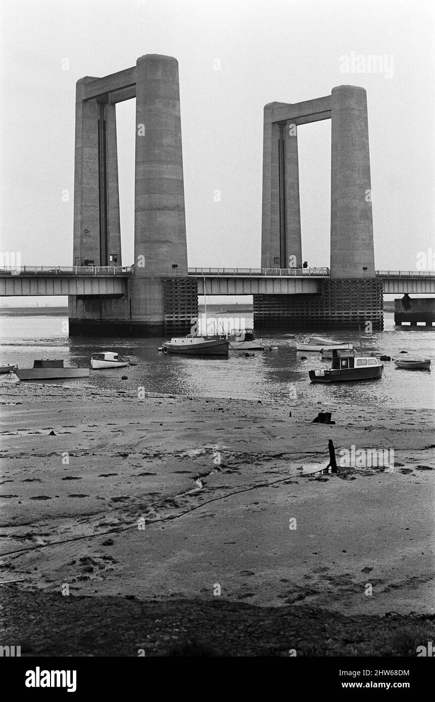 Kingsferry Bridge, which connects the Isle of Sheppey to mainland Kent ...