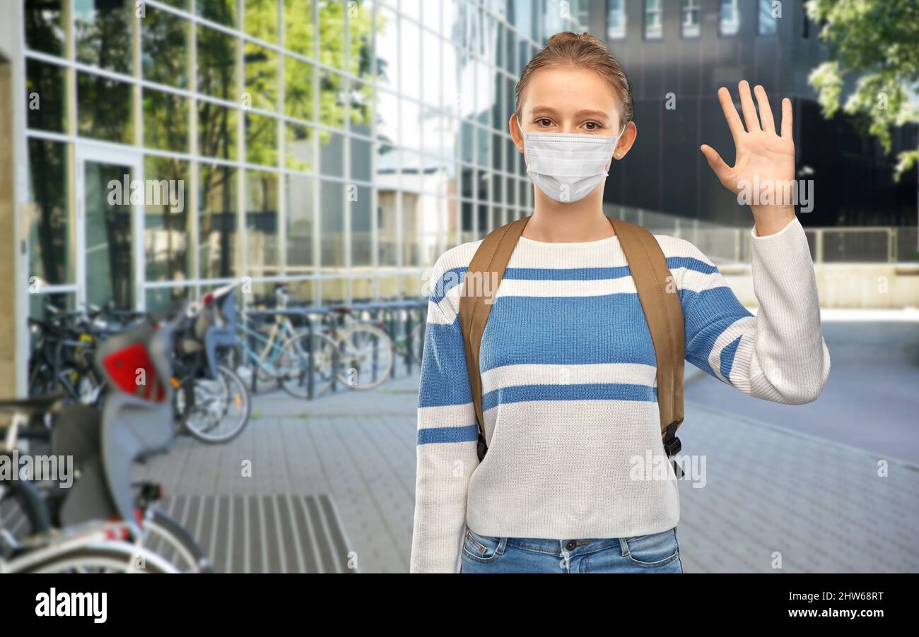 teenage student girl with school bag Stock Photo - Alamy