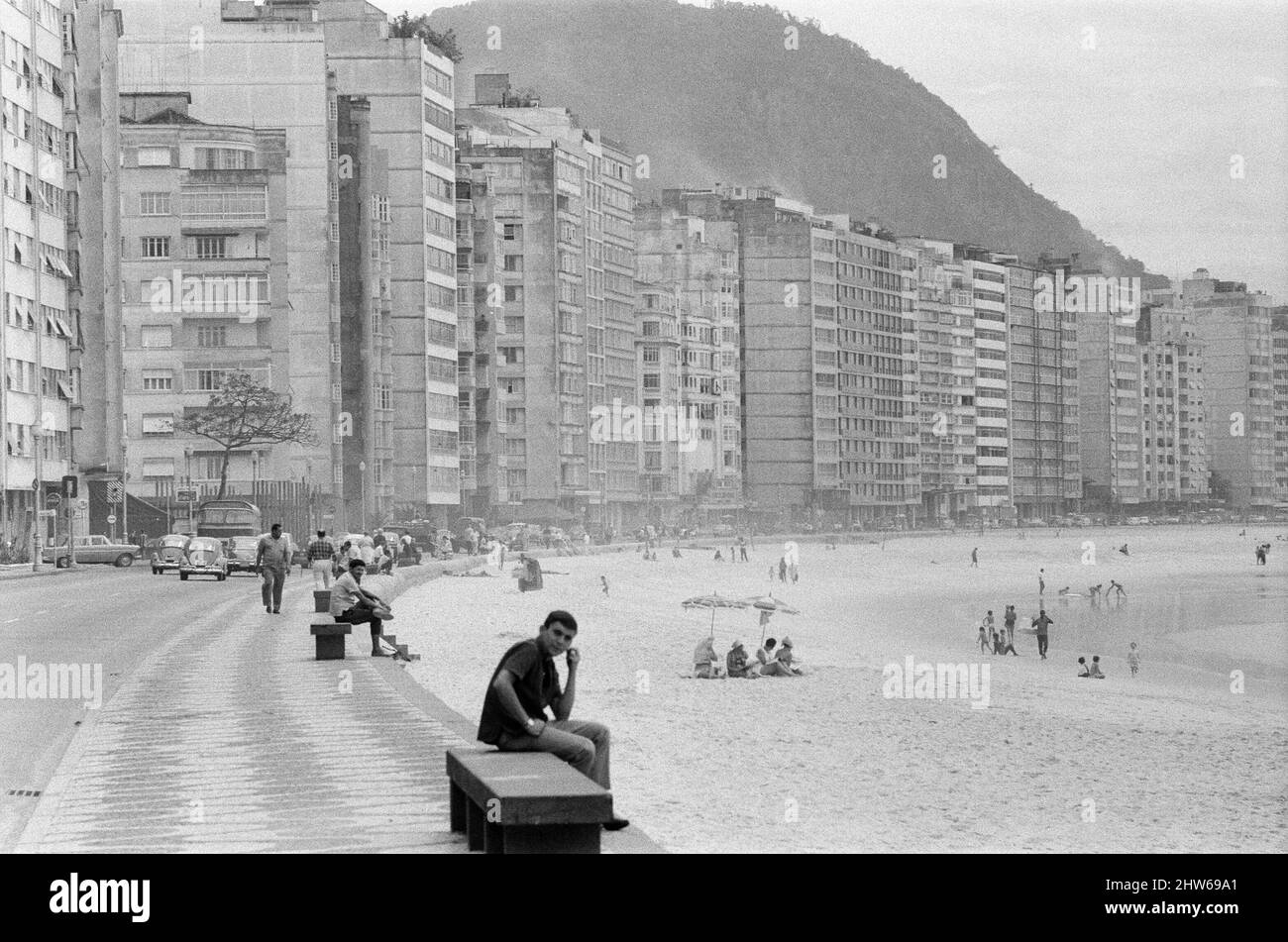Copacabana Beach, Rio de Janeiro, Brazil, 24th October 1968 Stock Photo ...