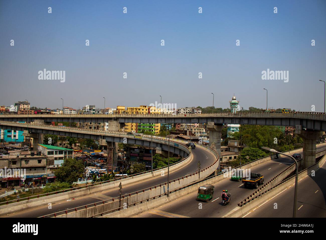 Landscape view of Akhtaruzzaman Flyover (Muradpur Flyover) in ...