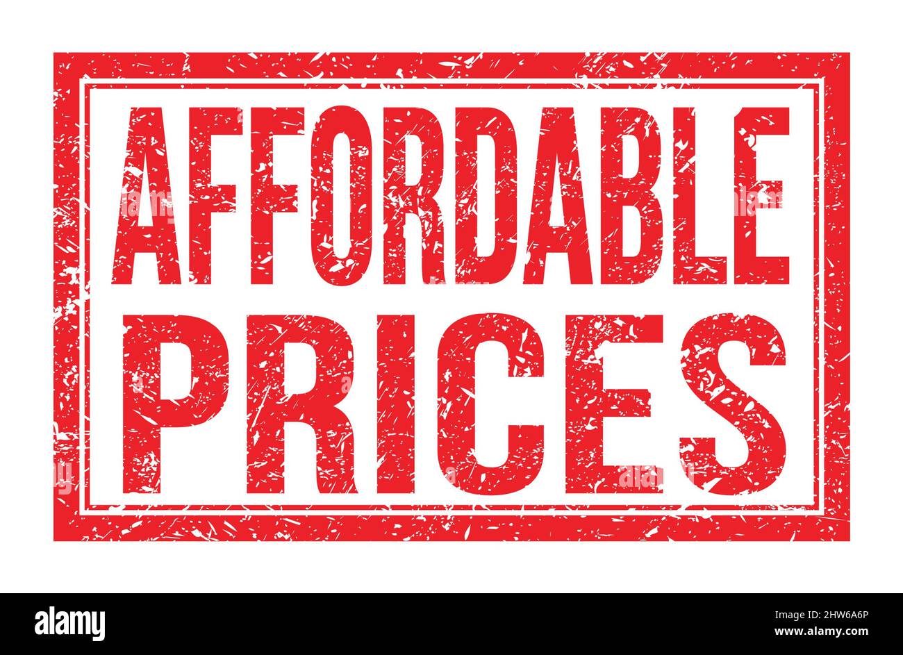 AFFORDABLE PRICES, words written on red rectangle stamp sign Stock ...