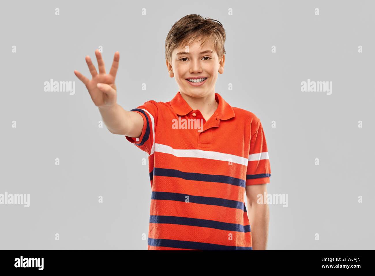 Boy child counting fingers hi-res stock photography and images - Alamy