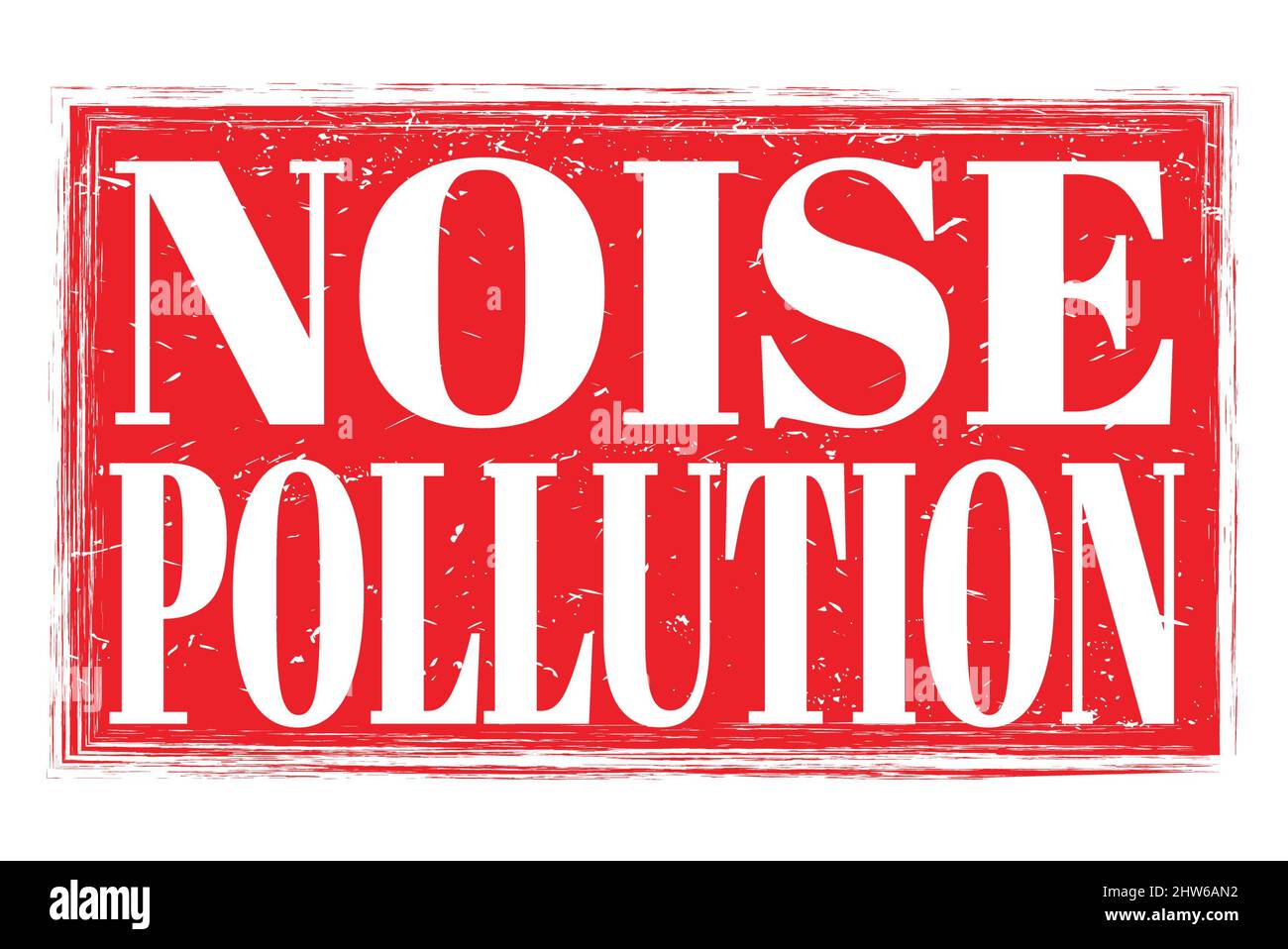 NOISE POLLUTION, words written on red grungy stamp sign Stock Photo - Alamy