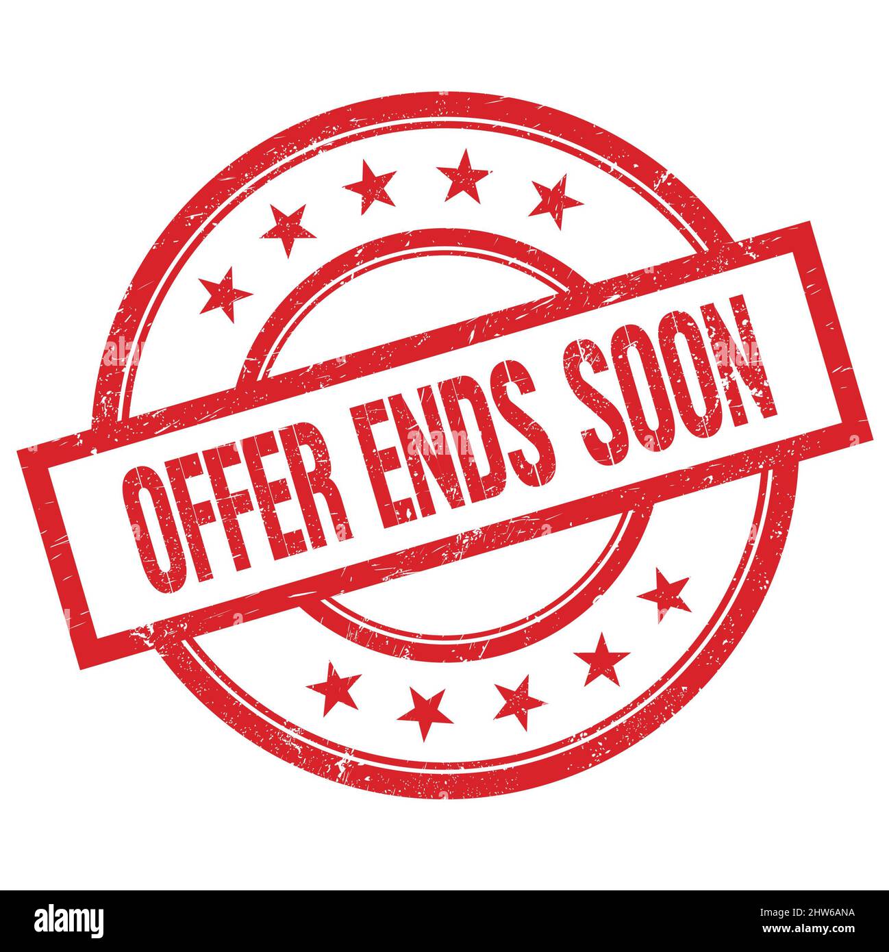 OFFER ENDS SOON text written on red round vintage rubber stamp Stock ...