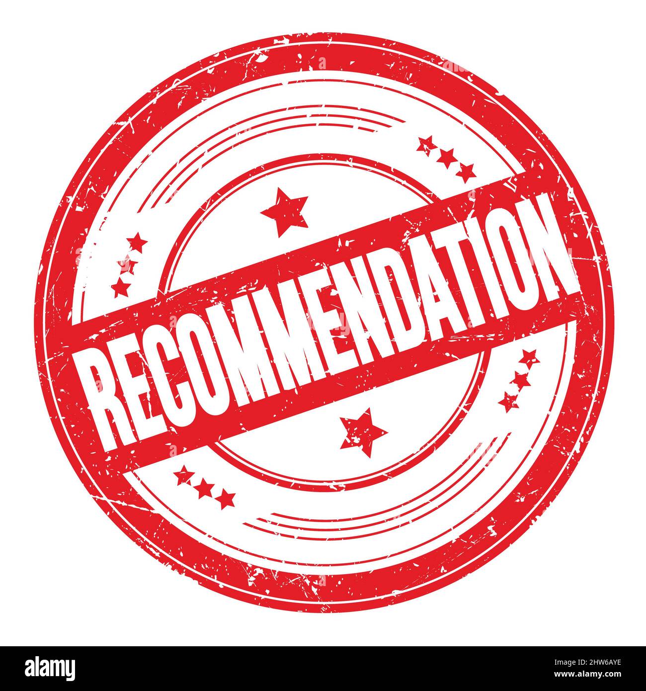 Recommendation text on red Cut Out Stock Images & Pictures - Alamy