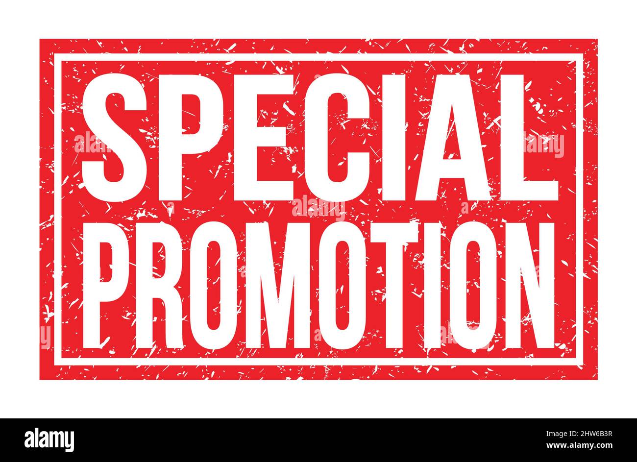SPECIAL PROMOTION, words written on red rectangle stamp sign Stock ...