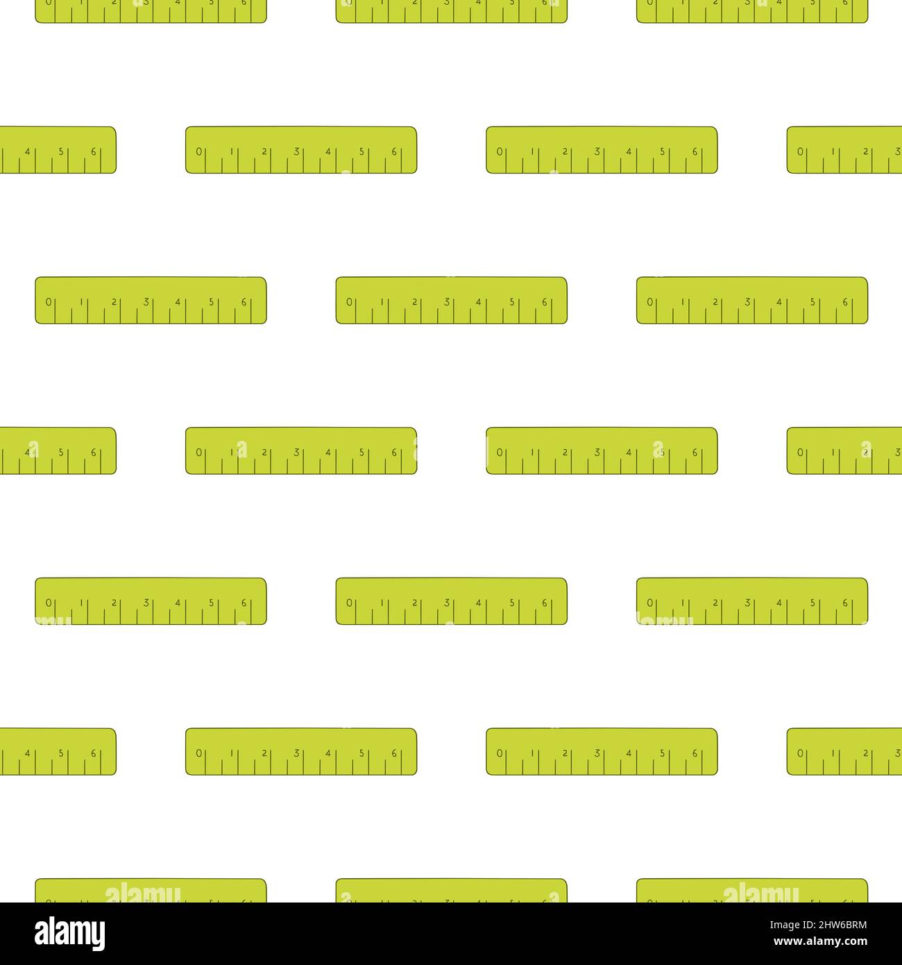 Cute seamless pattern with green ruler Stock Photo - Alamy