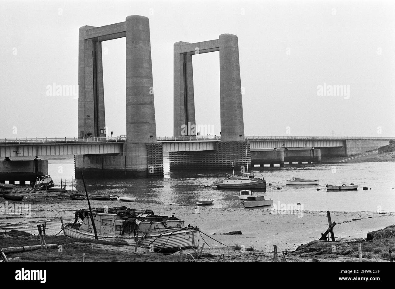 Kingsferry Bridge, which connects the Isle of Sheppey to mainland Kent ...