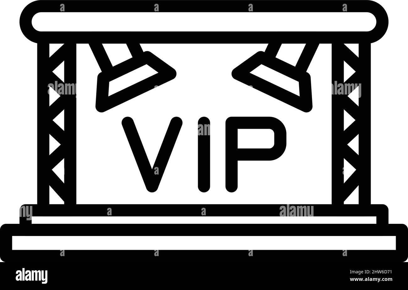 Vip concert scene icon outline vector. Event party. Music star Stock ...