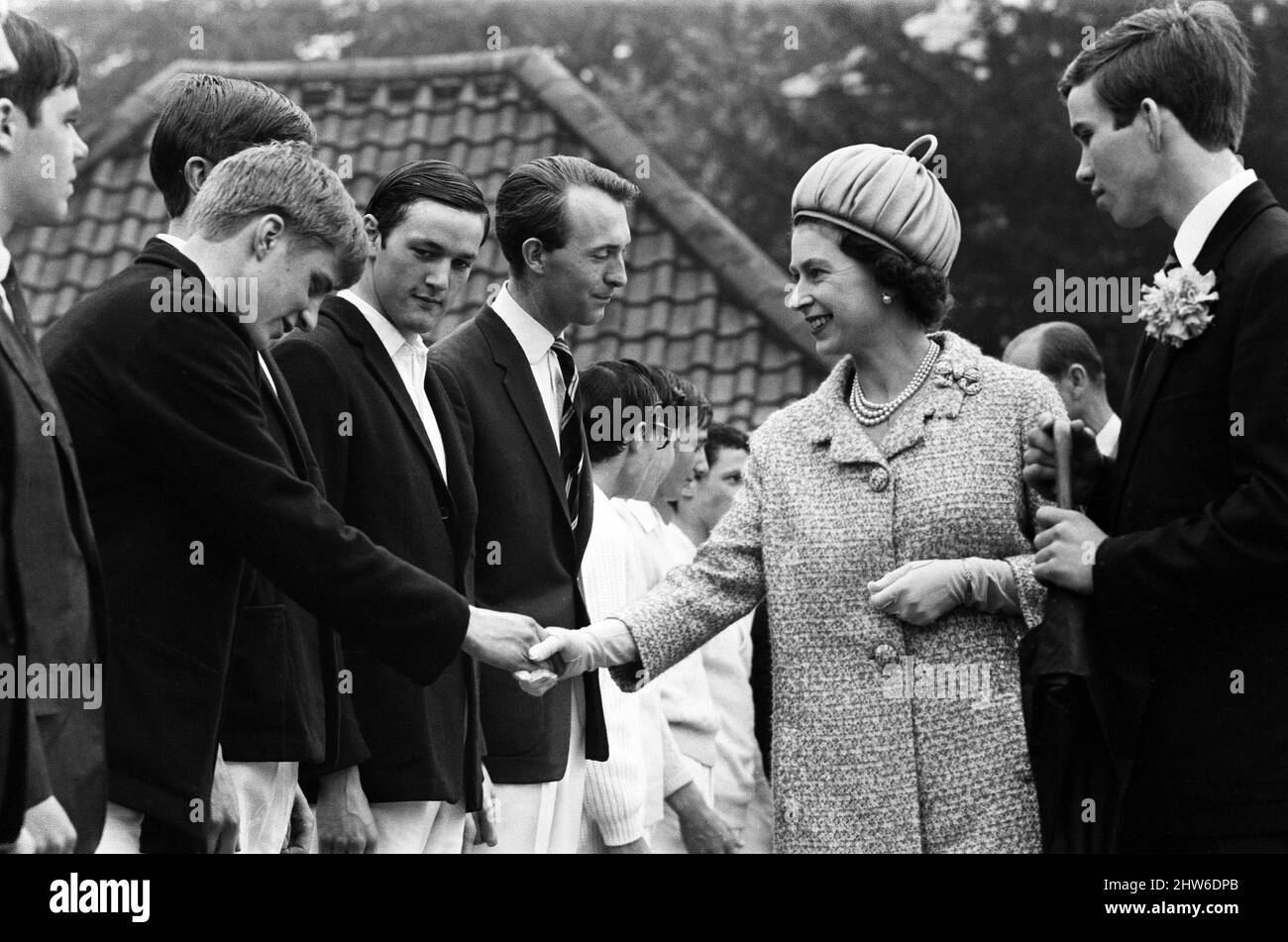 Queen Elizabeth II visits Rugby School, Rugby. 13th May 1967 Stock ...