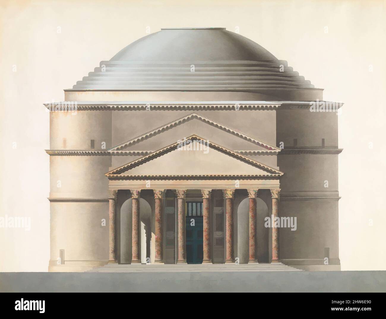Art inspired by Architectural Project based on the Pantheon, ca. 1847 ...