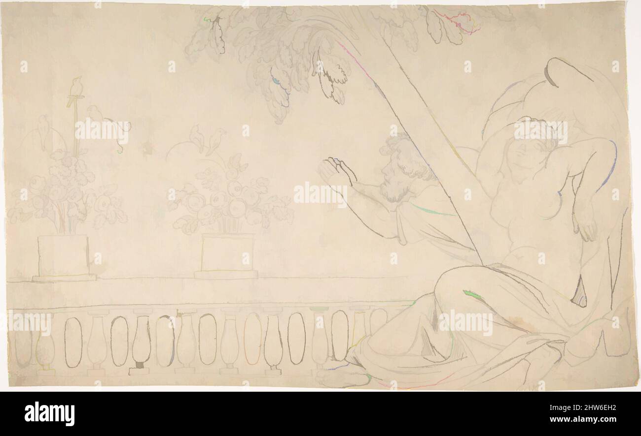 Art inspired by Beseeching Couple under a Tree, ca. 1780–1820, Pen and ...