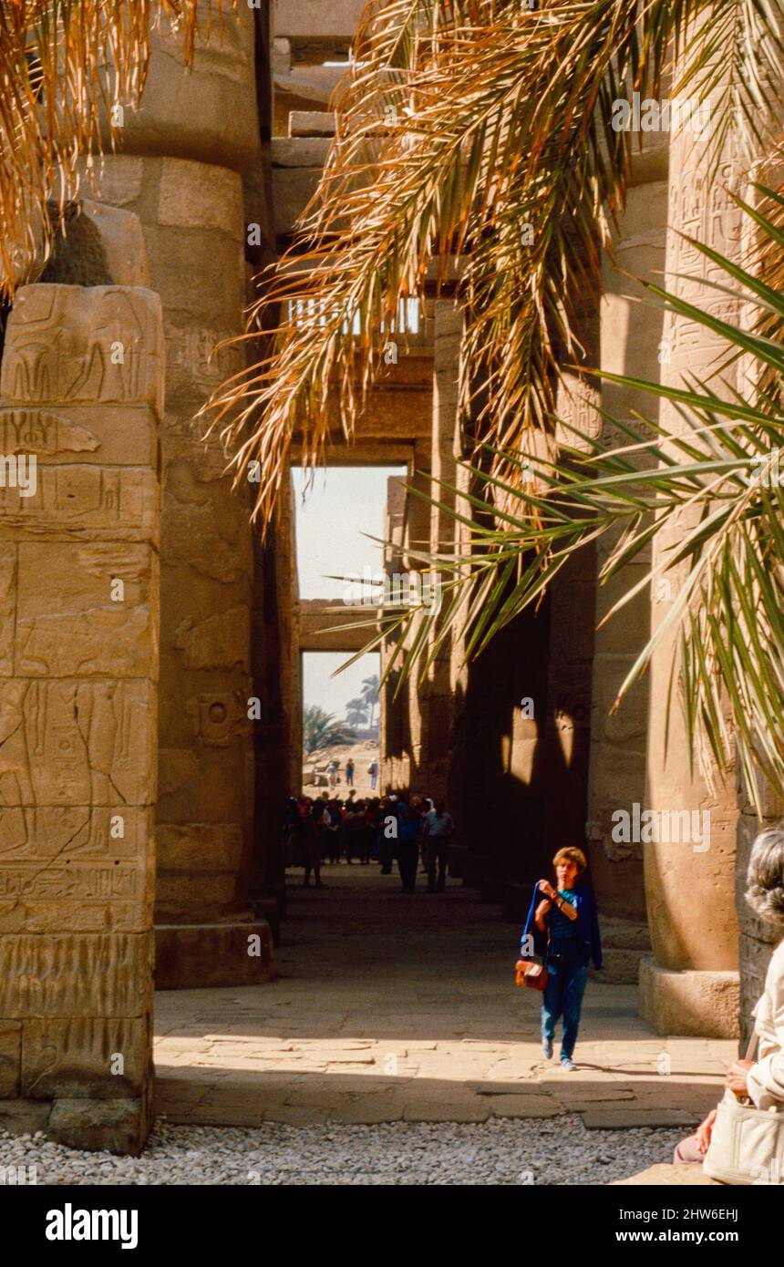 Karnak temple complex in Upper Nile, Egypt, about 2km from Luxor. Cross ...