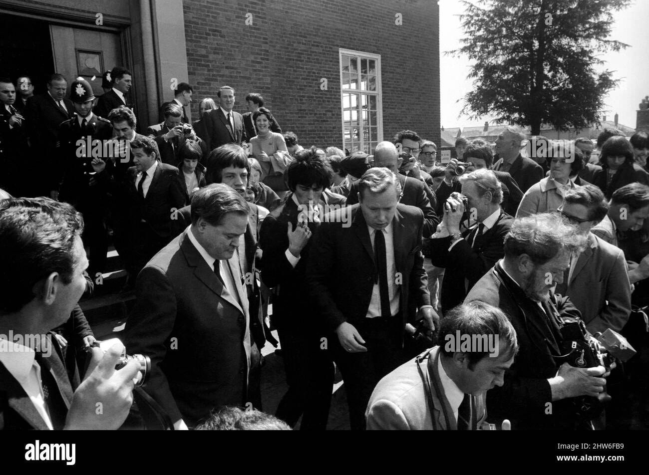 Crowds throng around Mick Jagger and Keith Richards on 10 May 1967 ...