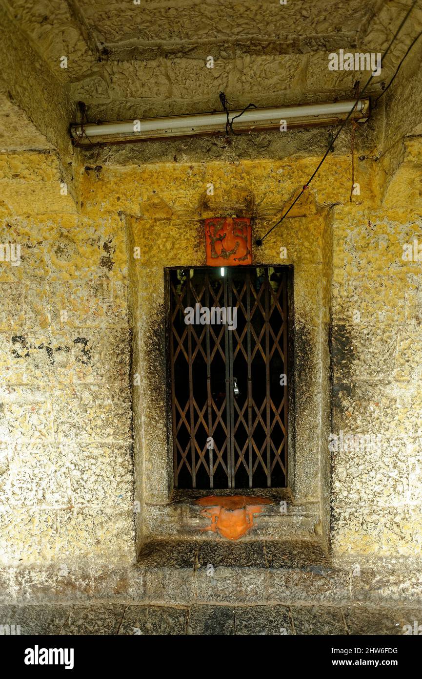 Closed with Iron collapsible grill gate of Khandoba Mandir at Beed ...
