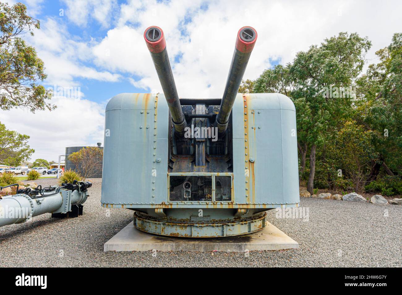HMAS Swan 4.5 inch gun turret in the grounds of the Princess Royal ...