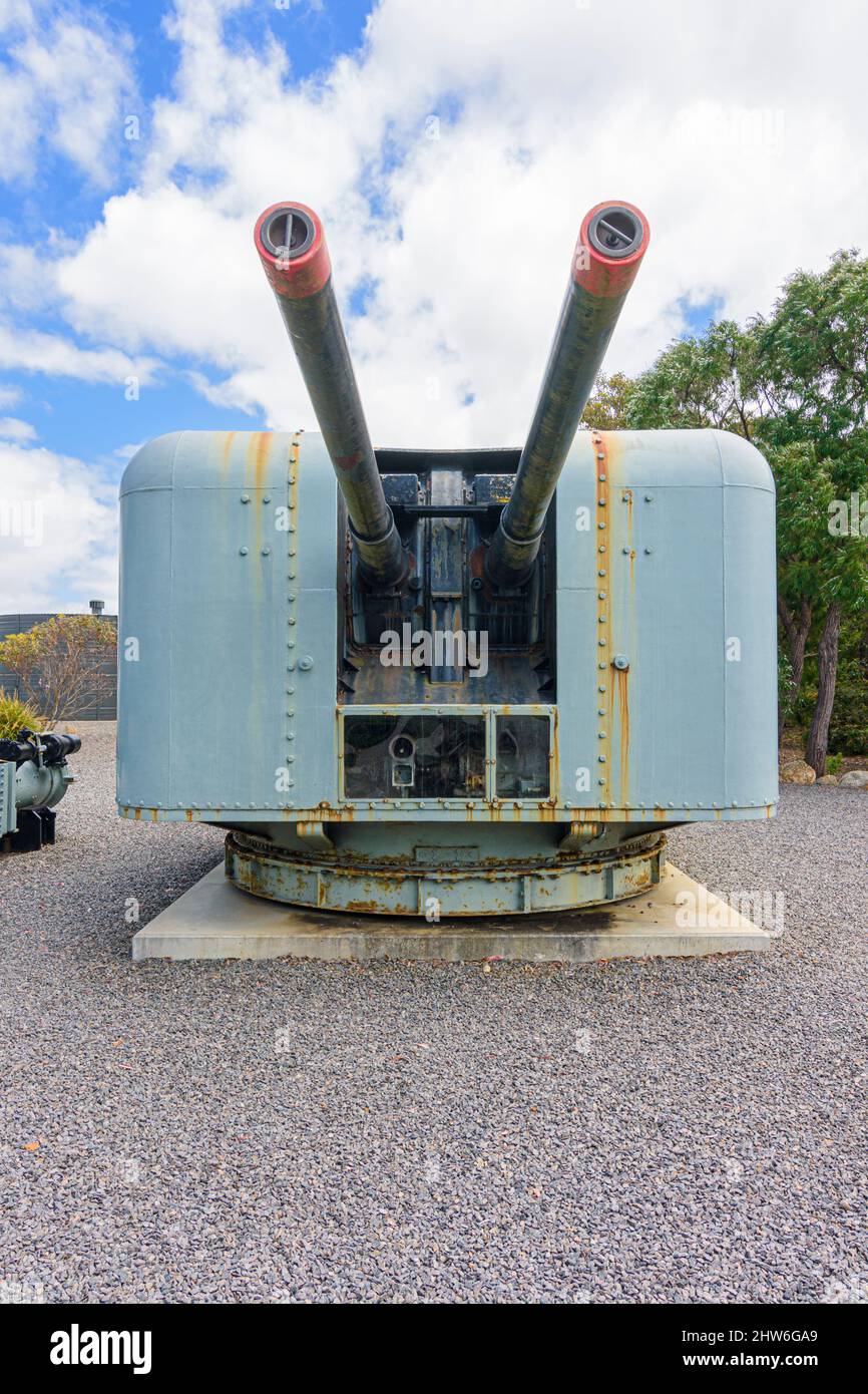 HMAS Swan 4.5 inch gun turret in the grounds of the Princess Royal ...