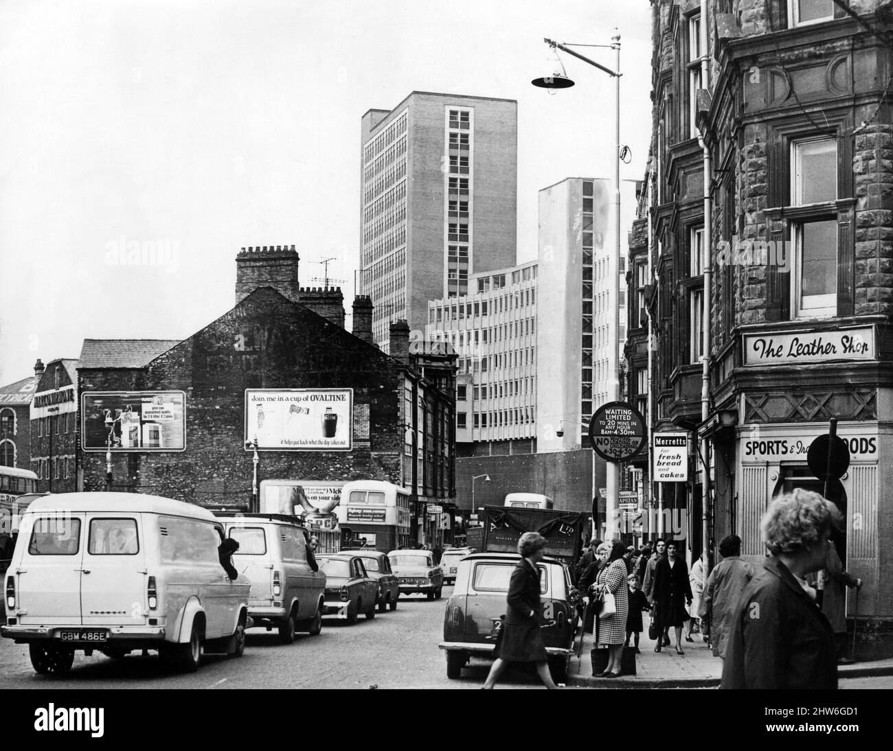 Towering above Dock Street, Newport, is the Olympia Block, consisting ...