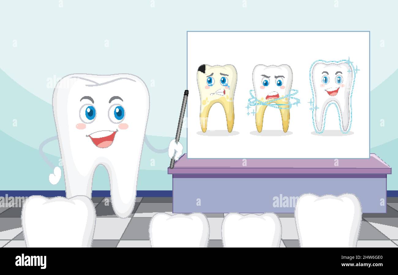 Teeth cleaning procedure on white background illustration Stock Vector ...