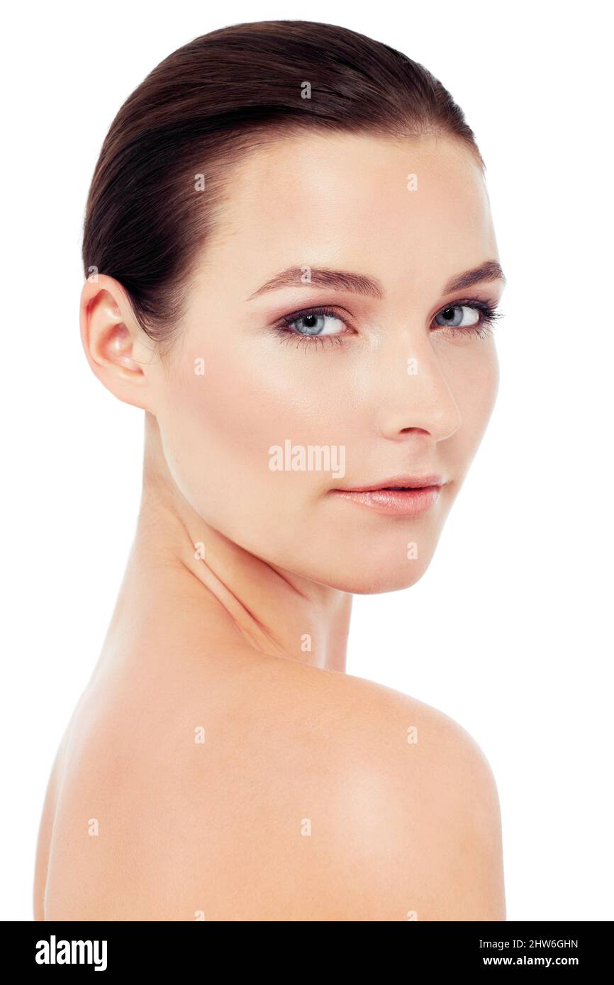Skin every woman wants. Studio head and shoulders portrait of an ...