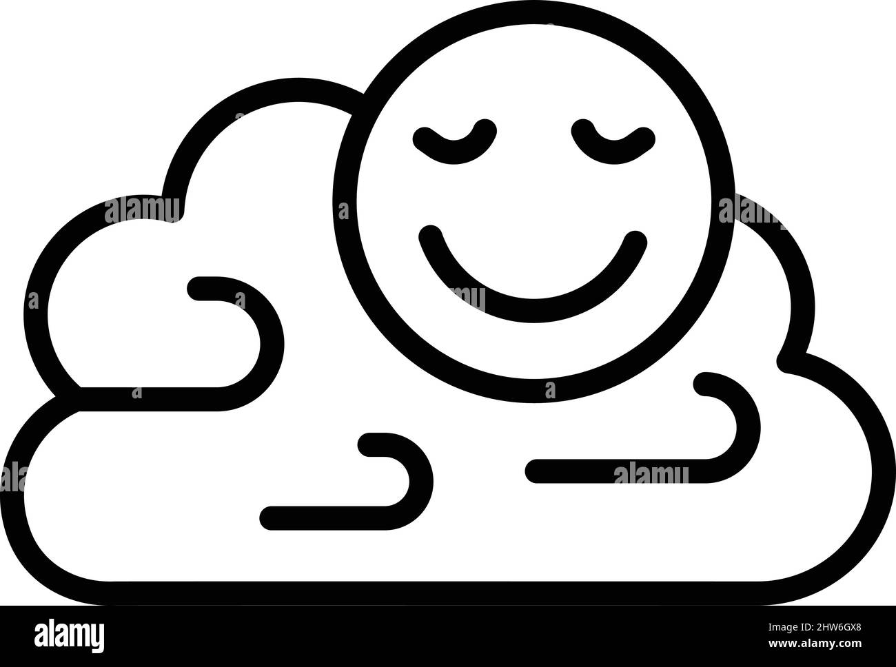 Healthy emoji icon outline vector. Mind training. Emotion creative ...