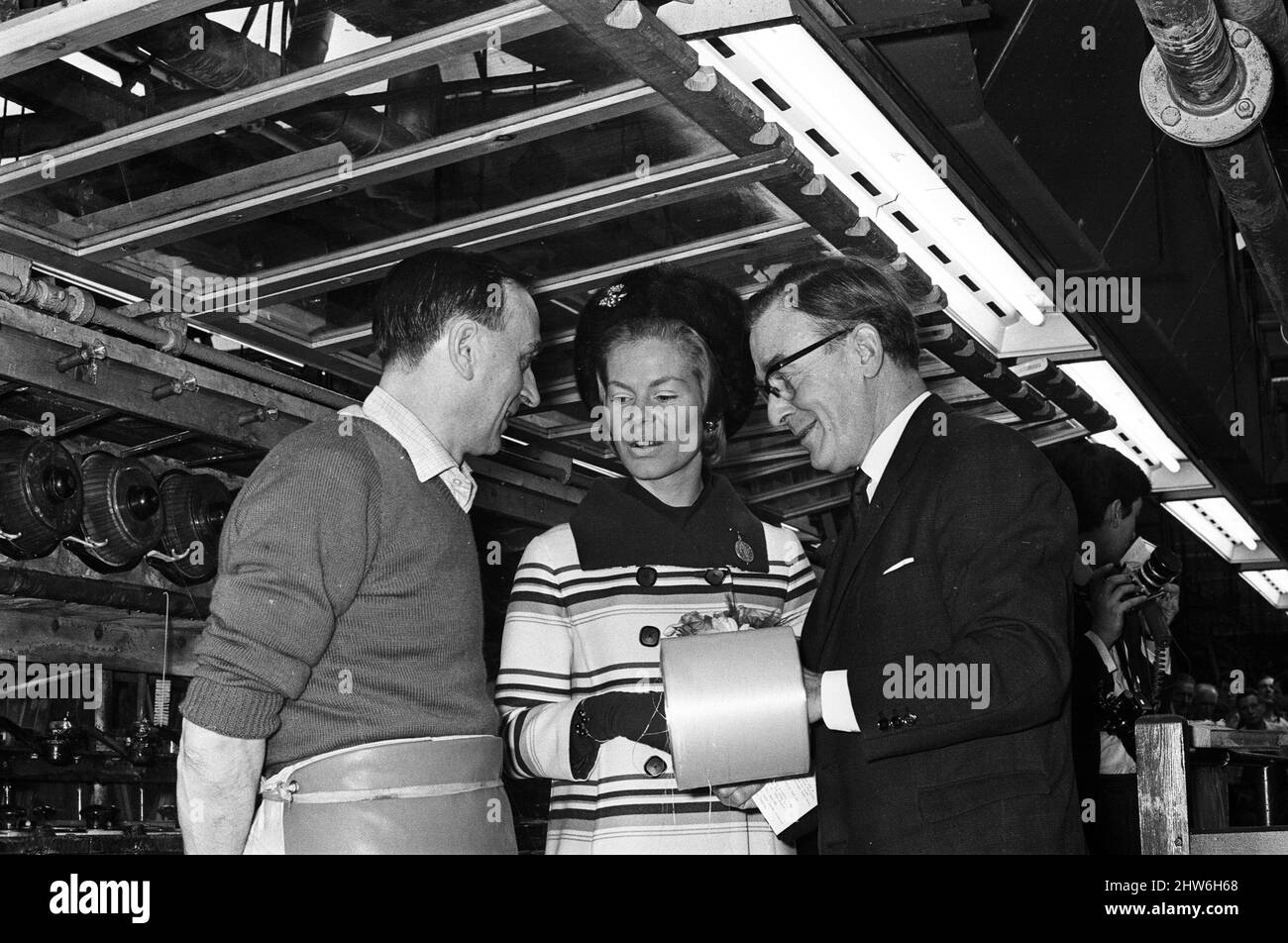 Katharine, Duchess of Kent visits the Courtaulds factory in ...
