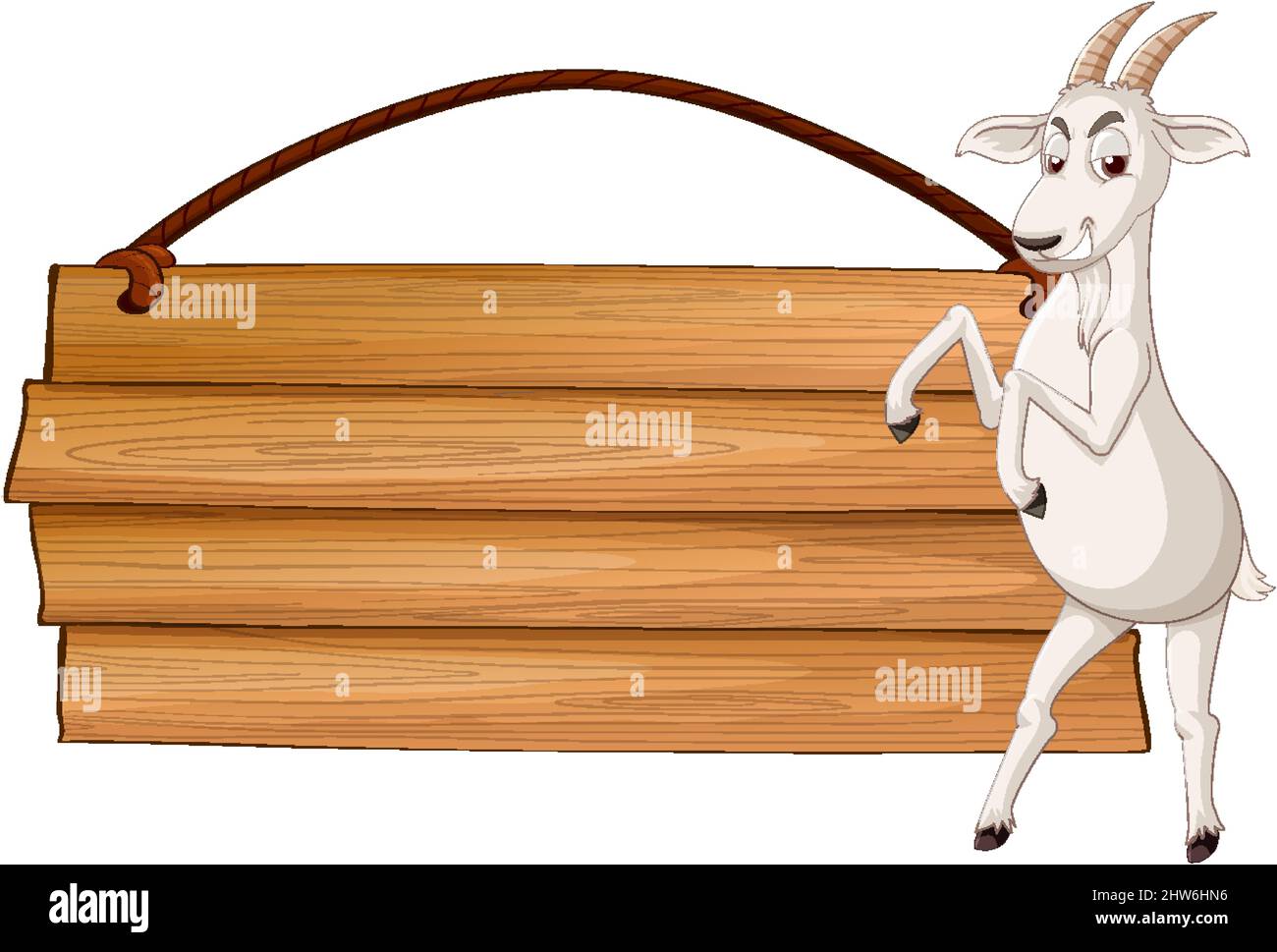 Isolated wooden banner with goat illustration Stock Vector Image & Art ...