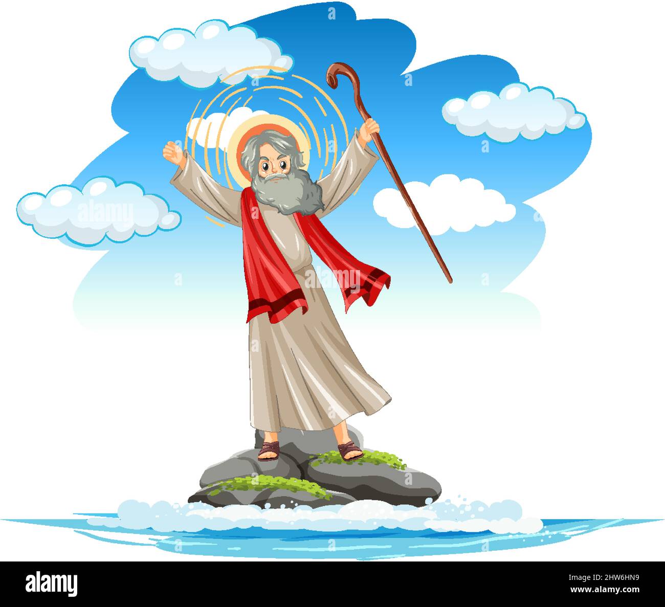 Jesus Christ character in cartoon style illustration Stock Vector Image ...