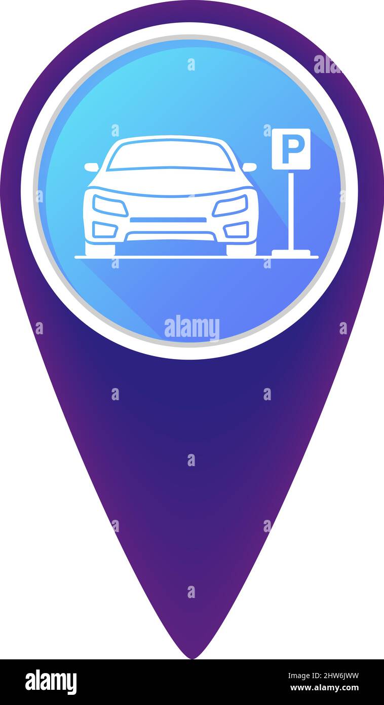 Parking pin sign icon. Flat vector illustration Stock Vector Image ...