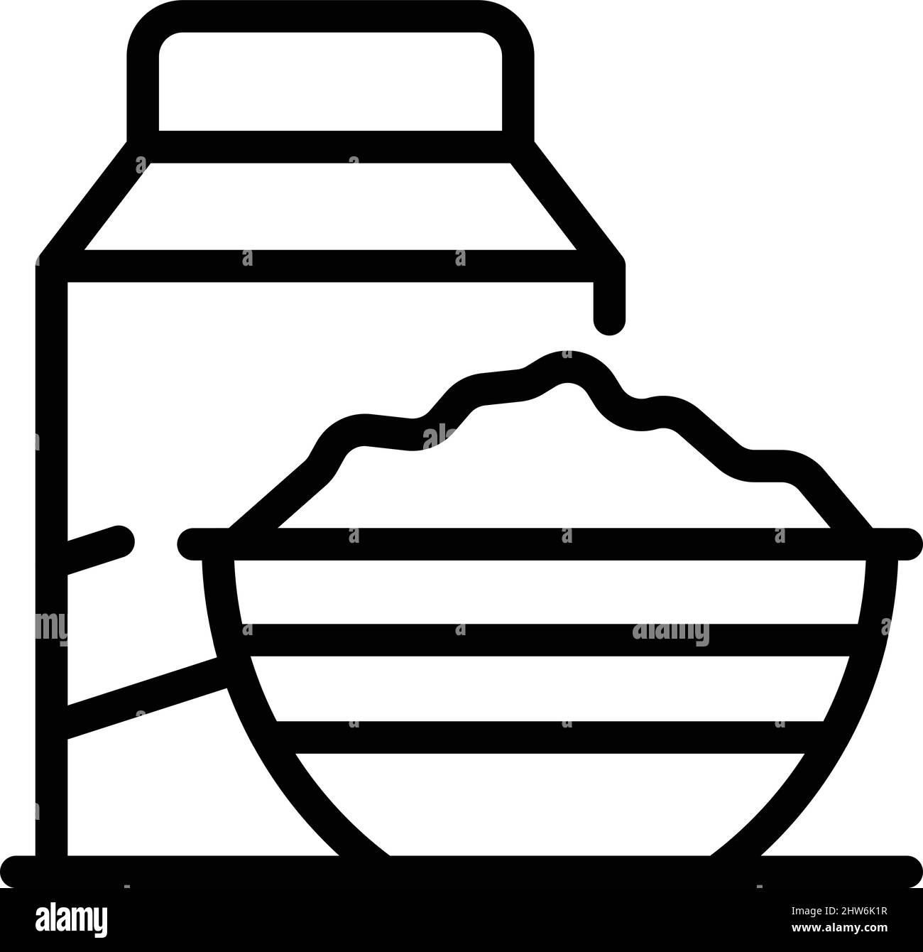 Milk Cereals Icon Outline Vector Cereal Bowl Corn Box Stock Vector