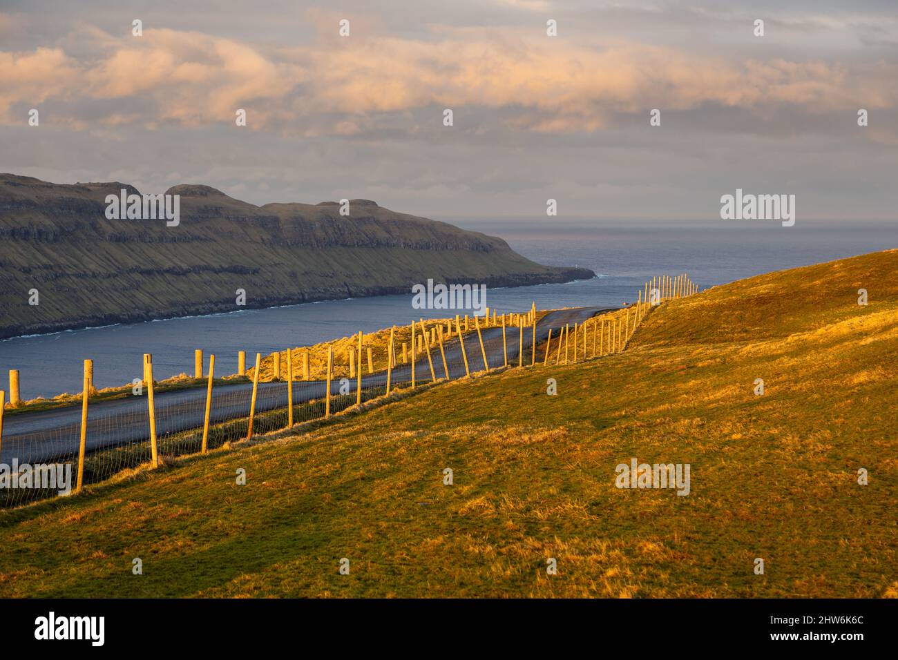 Sunset over the Faroe Islands, a volcanic archipelago in the Atlantic ...