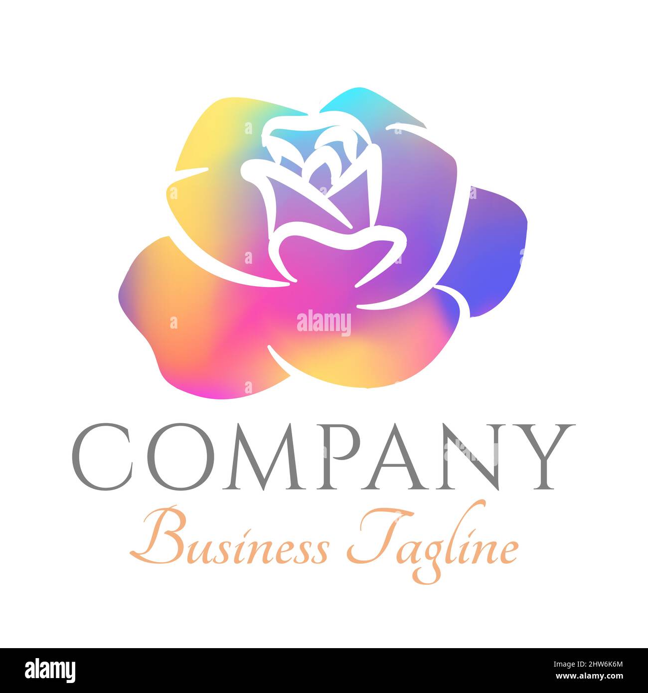 Multicolor Beautiful Rose Flower Logo Design Stock Vector Image & Art ...