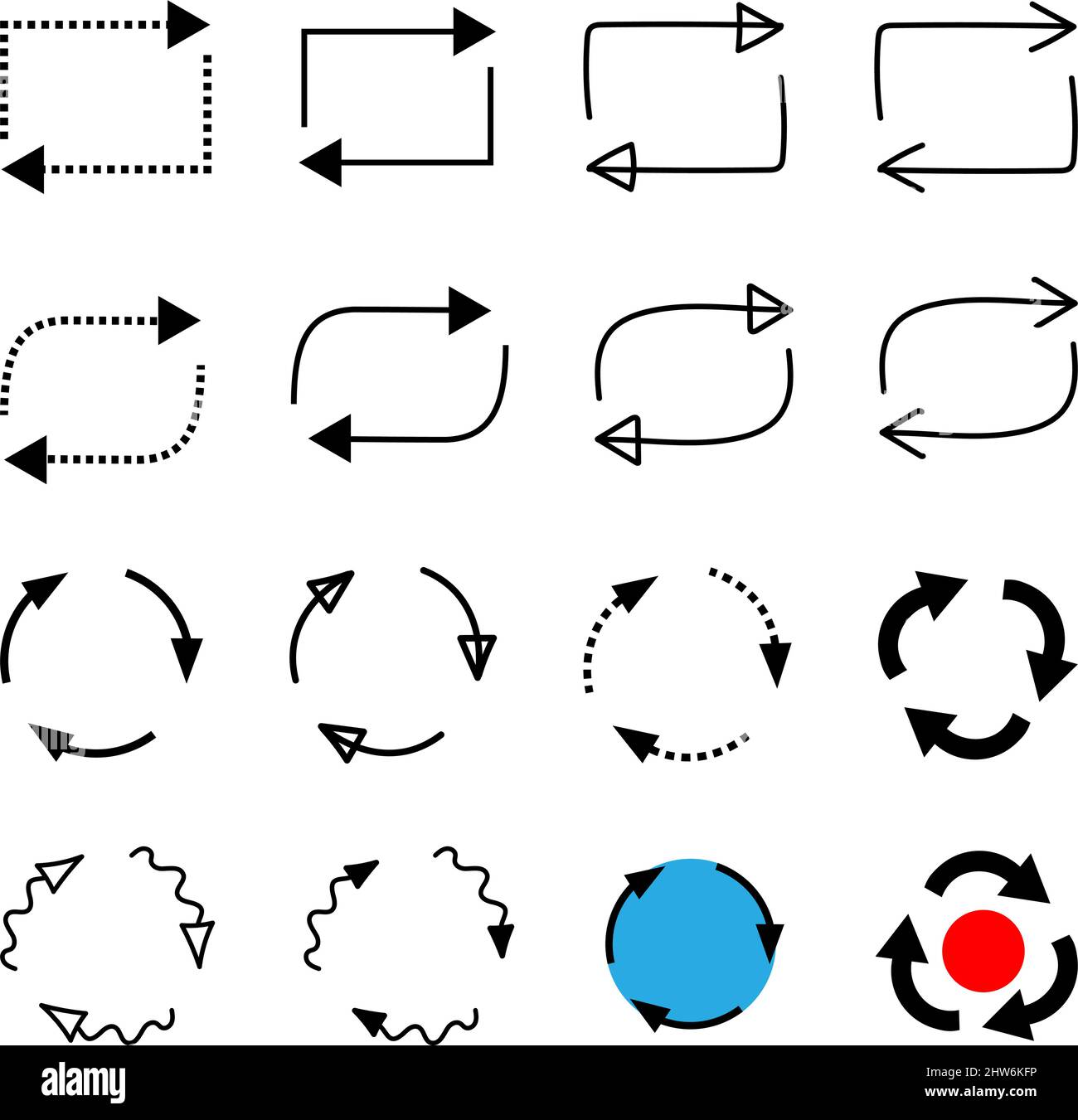 set of circular arrows with white background Stock Photo - Alamy