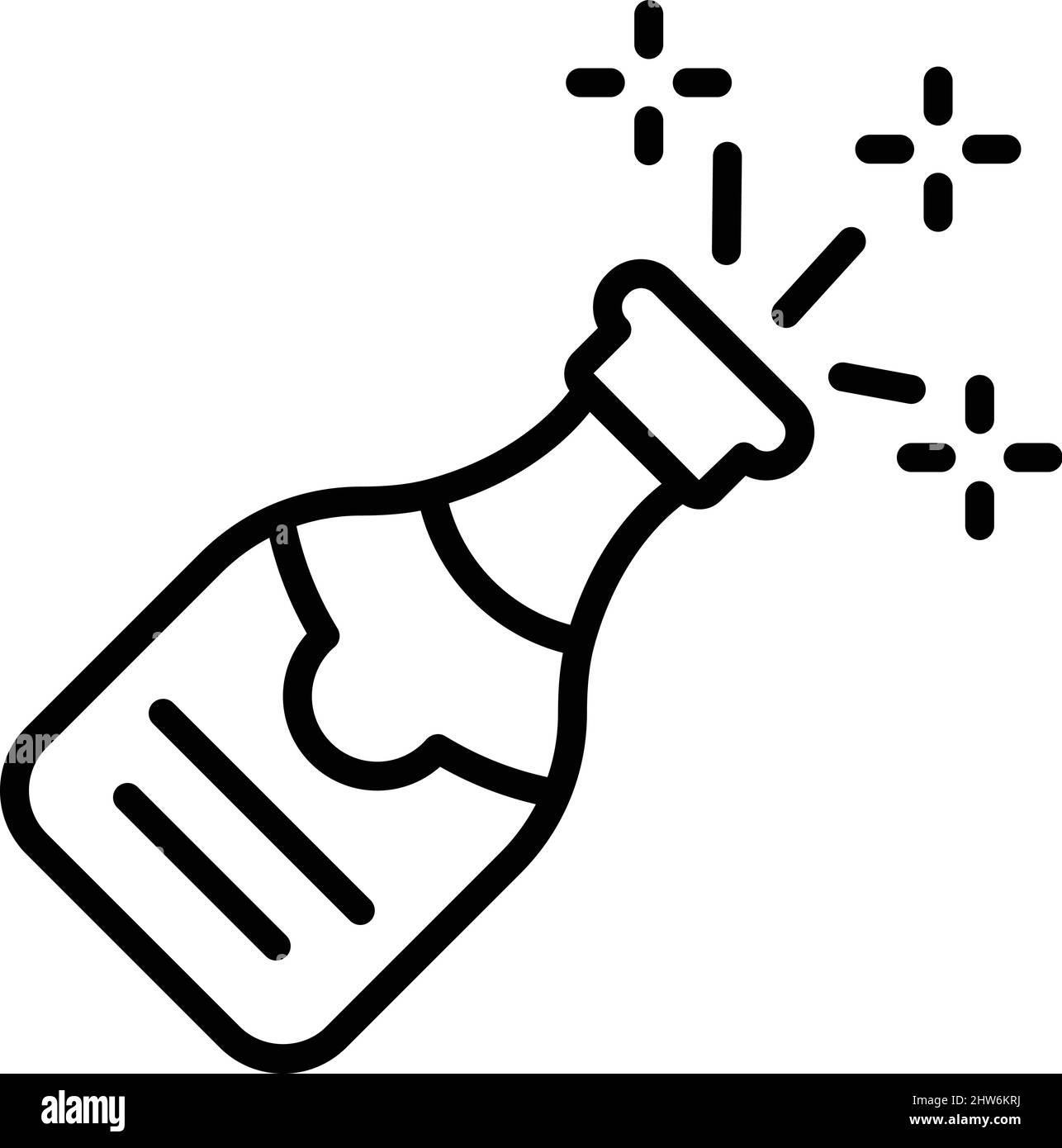 Party champagne icon outline vector. Wedding event. Ceremony scenery ...