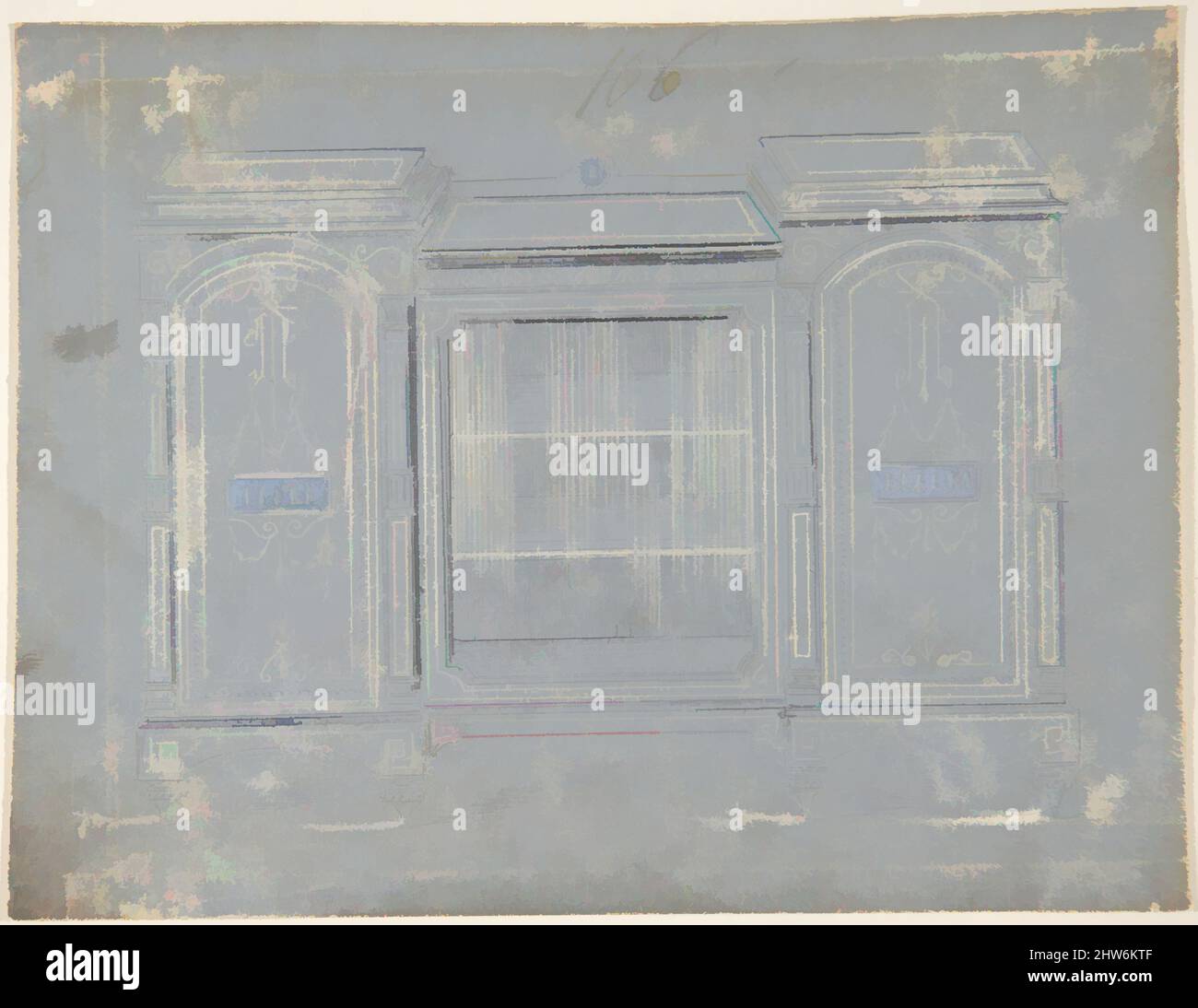 Art inspired by Cabinet Design, 19th century, Ink, watercolor and ...