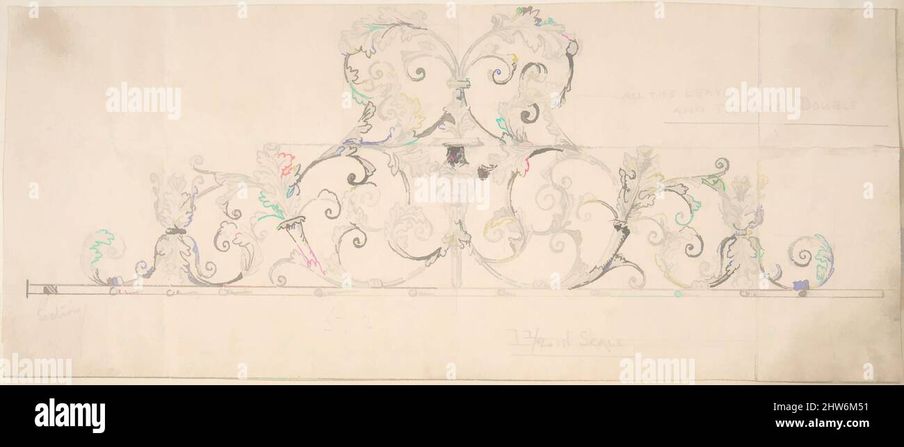 Art inspired by Wrought Metal Foliate Ornament with Grotesque Masks ...