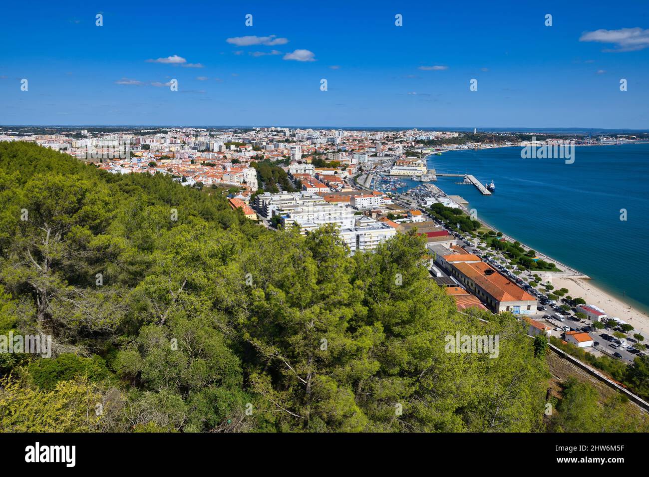 Setubal viewed from Sao Filipe castle, Setubal, Lisbon Coast, Portugal ...