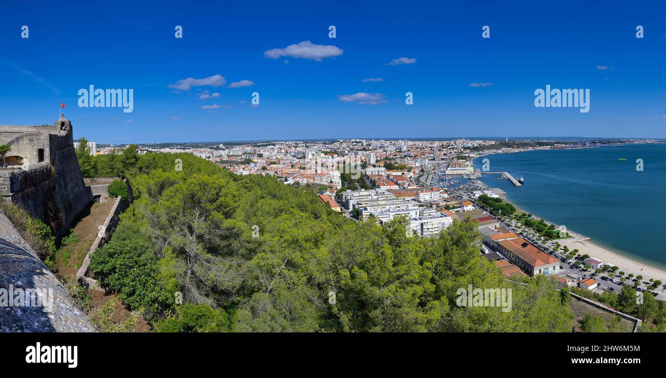 Setubal viewed from Sao Filipe castle, Setubal, Lisbon Coast, Portugal ...