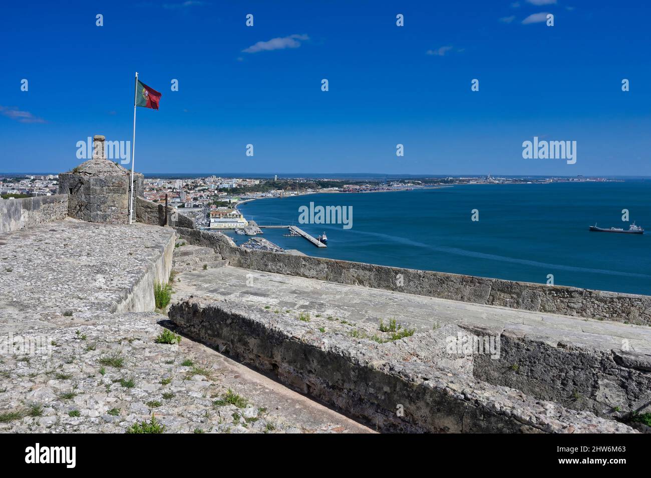 Sao Filipe castle and Setubal city, Setubal, Lisbon Coast, Portugal ...