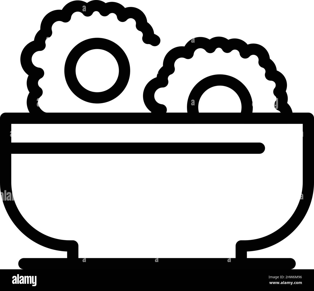 Bowl Milk Flakes Icon Outline Vector Cereal Breakfast Spoon Eating