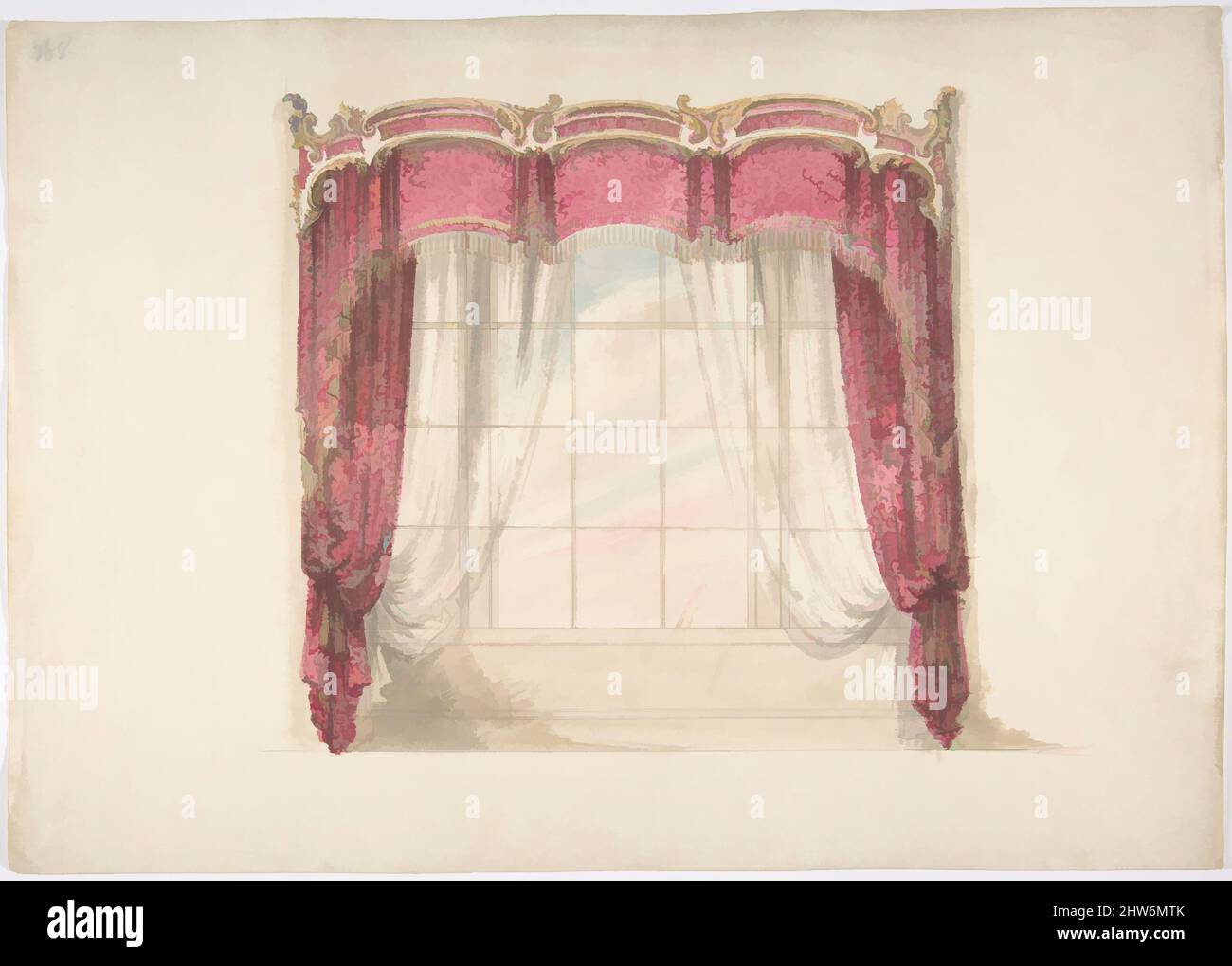 Art inspired by Design for Red Curtains with Gold Fringes and a Gold ...