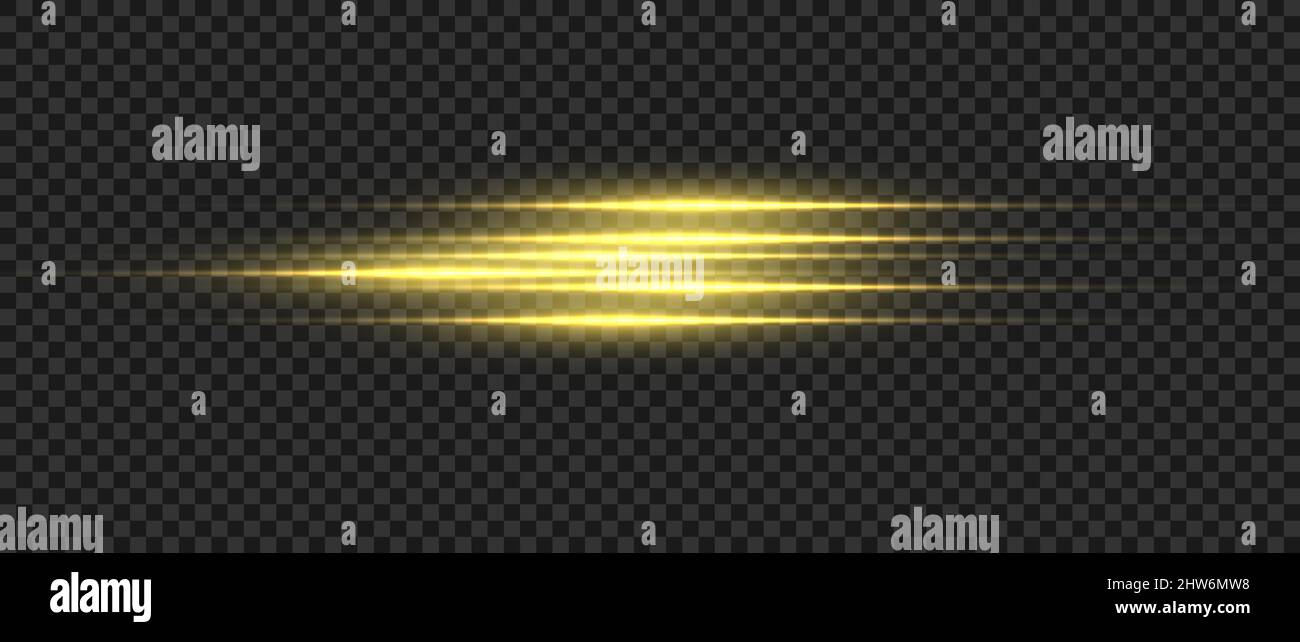 Golden glowing light. Gold glow flash with sparcle. Vector sunrise ...