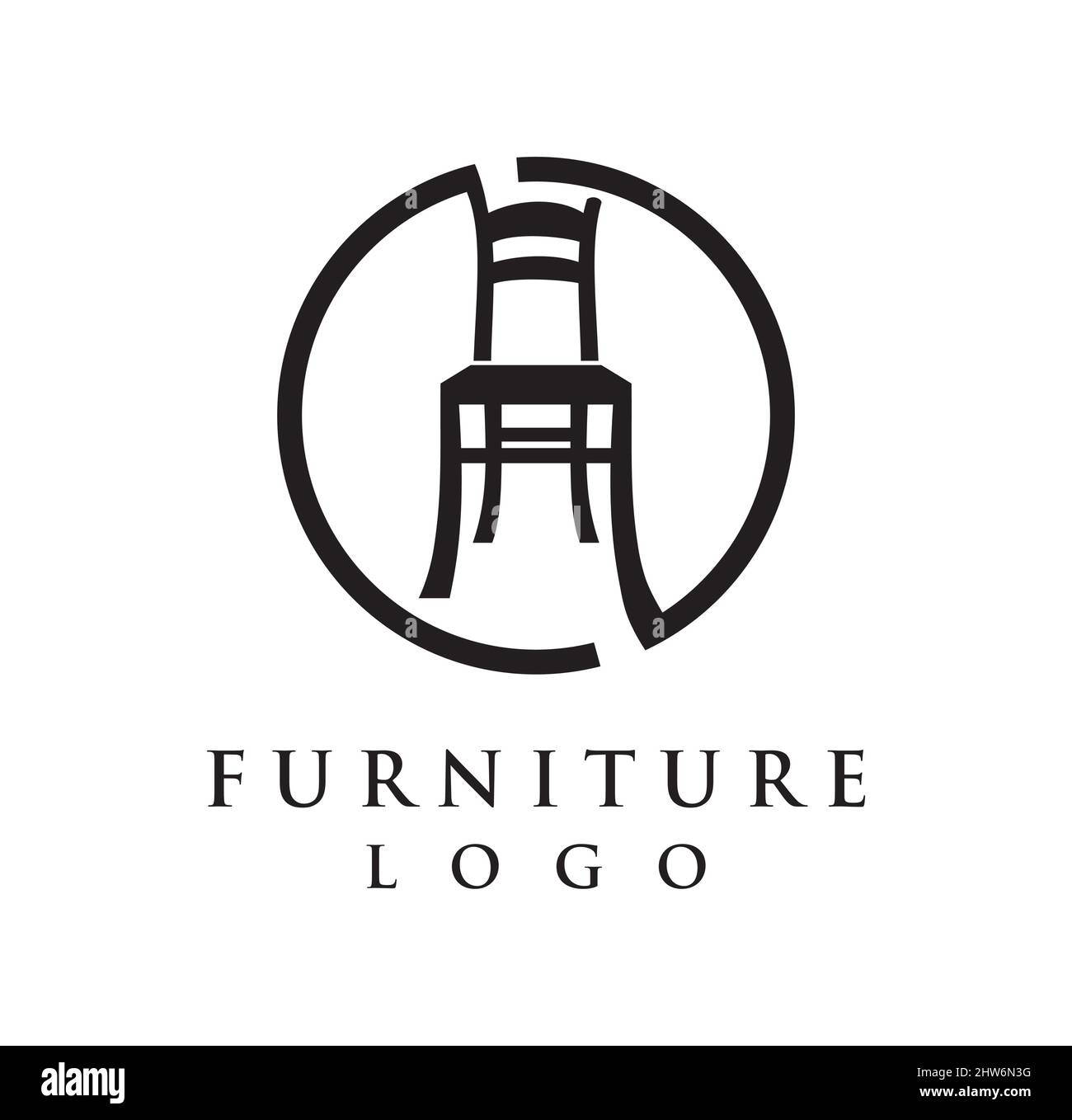 Furniture logo with wood chair design illustration vector eps format ...