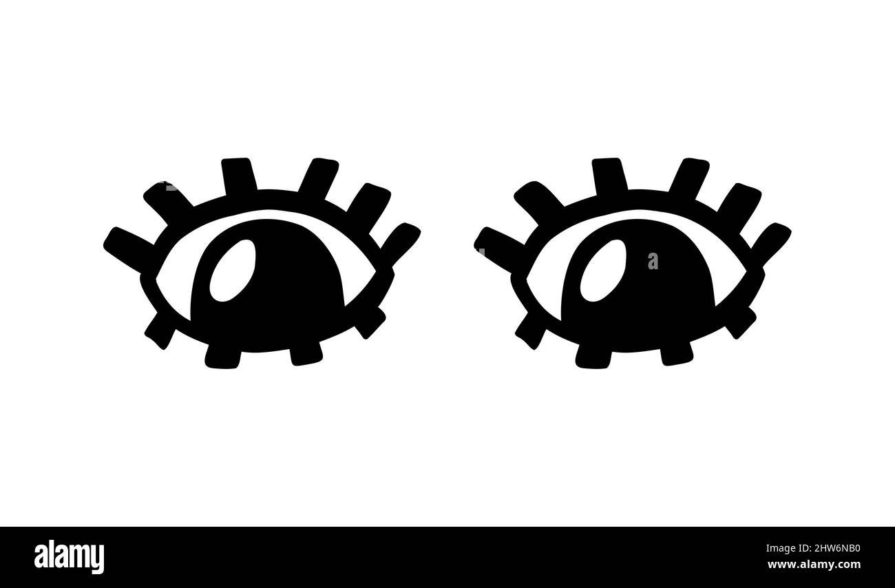 Crazy eyes. Doodle open eye. Abstract hand drawn fun geometric ...