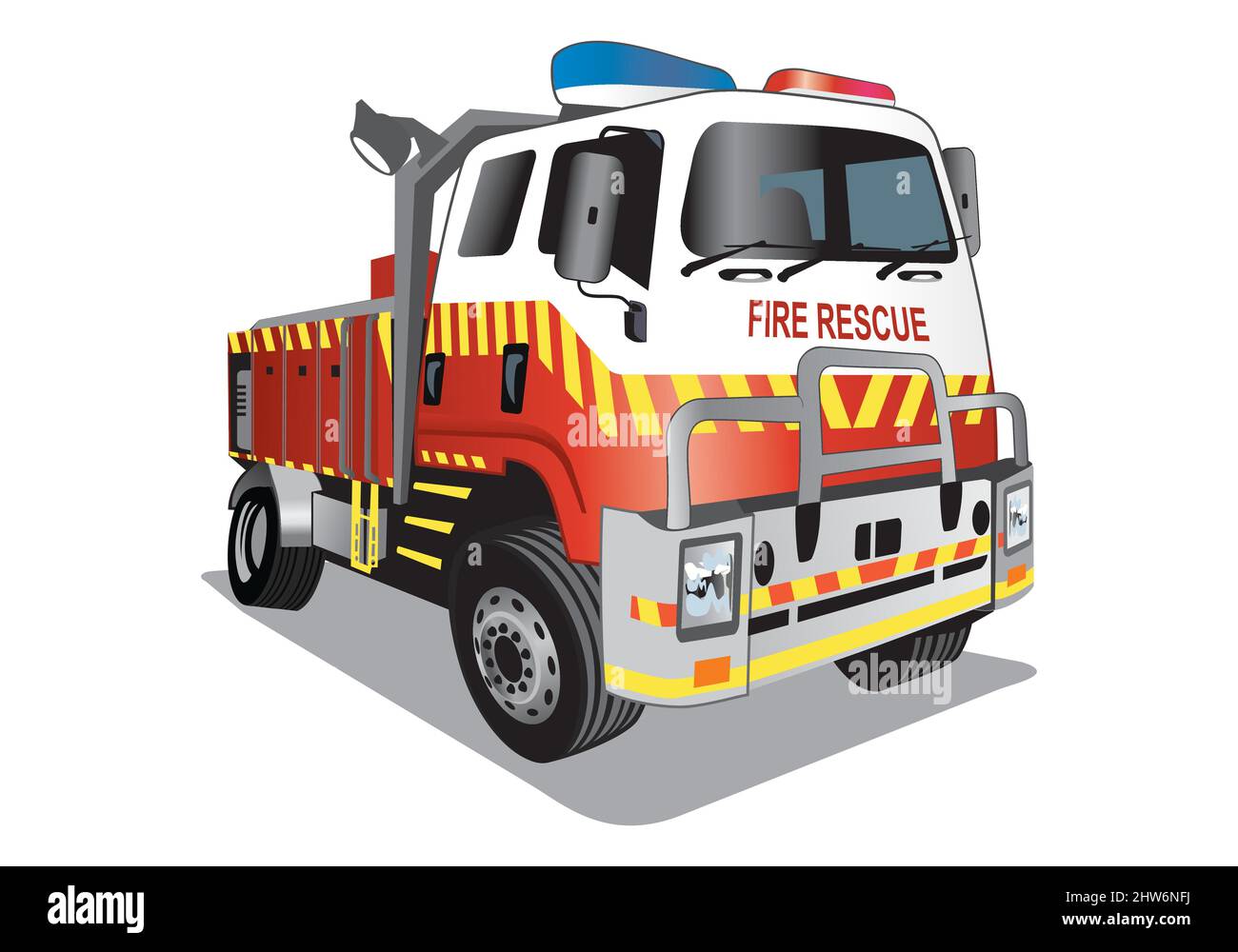 Fire rescue truck cartoon design illustration vector eps format ...