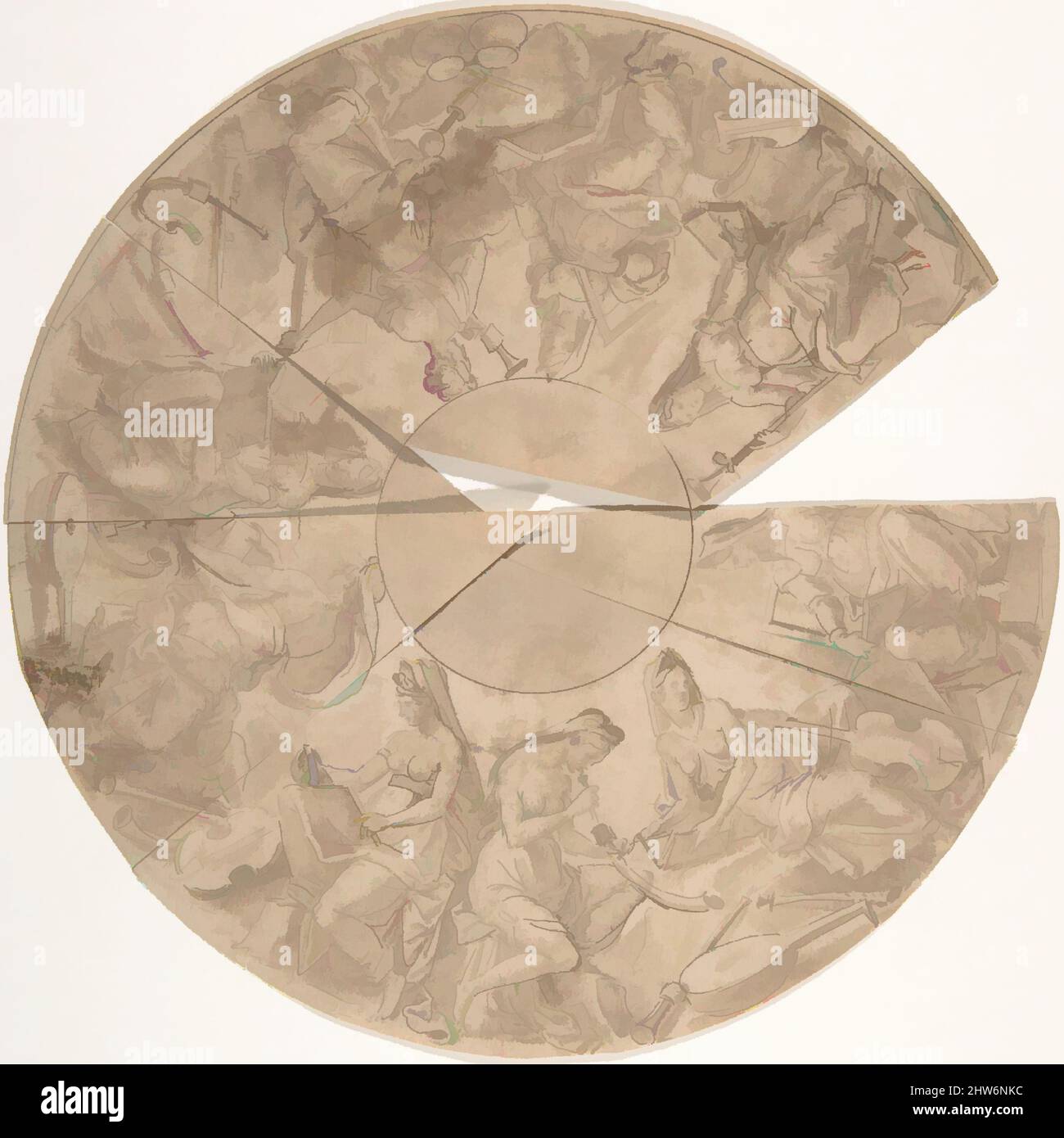 Art inspired by Design for a Circular Border with Nine Female Figures ...