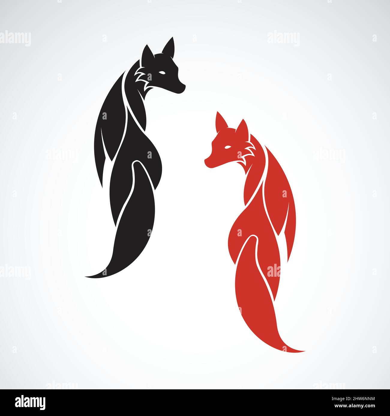 Vector image of fox design on white background. Easy editable layered ...