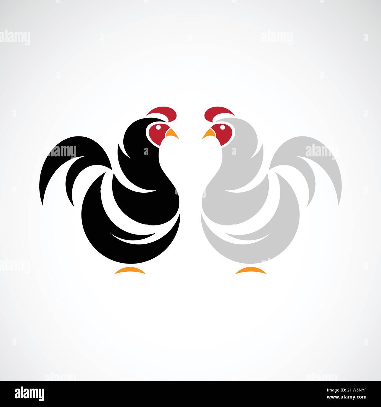 Vector of a chicken design on white background. Easy editable layered ...